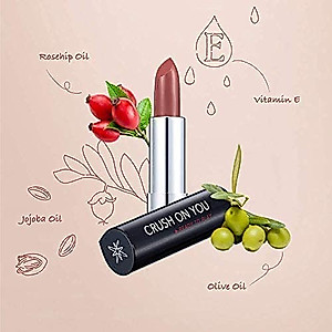 READY TO SHINE Matte Lipstick for Women, Satin Finish, Frosty Rose with Tangerine Undertones Lip Color, Vegan, Smooth Sheer Moisturizing, CRUSH ON YOU 301 Take My Breath Away