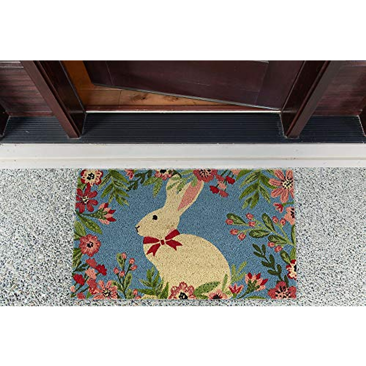 DII Animal Collection Natural Coir Doormat, 17x29, Easter Bunny
