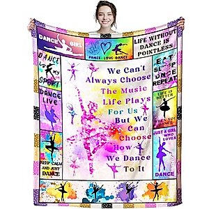 Dance Blanket Soft Cozy Bed Couch Dances Theme Throw Blankets Birthday Gifts for Teen Girls Teachers Women 50"x40"