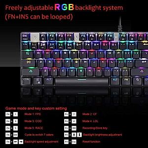Gaming Keyboard and Mouse Rainbow Backlit Keyboard Mechanical Feel Keyboard Gaming Mouse for Computer Gamers