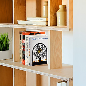 Bookends, Book Ends, Metal Bookend, Tree of Life bookend, Bookends for Shelves, Home Decorative Bookends for Heavy Books, Black Non-Skid Book Stopper, 7 x 5.5 x 3.5 inch (1 Pair)