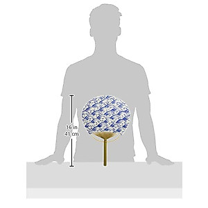 Shikoku Group Fan, Unisex, Genemon Kiln, Shikai Wave, Approx. 11.0 x 16.1 inches (28 x 41 cm)