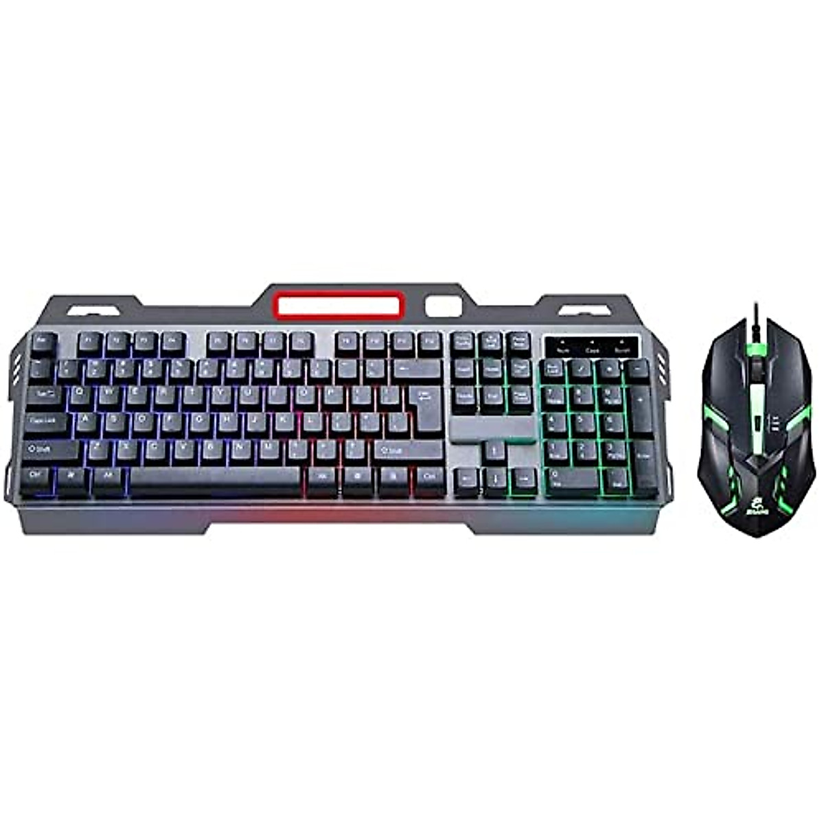 YXHS RGB Gaming Keyboard and Backlit Mouse Combo,USB Wired Backlit Keyboard,LED Gaming Keyboard Mouse Set for Laptop PC Computer Game and Work