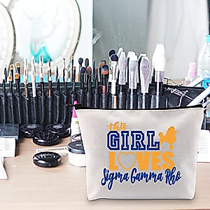 POFULL 1922 Sorority Paraphernalia Gift Greek Sorority Gift for Women This Girl Loves Sigma Gamma Rho Cosmetics Bag (This Girl Loves Sigma bag)