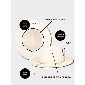 San Diego Hat Co. Women's Faux Suede Wide Brim Floppy Fedora with Wrapped Back Knot Trim, Beige, One Size