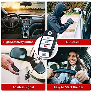 Aichiyu Smart Remote Key Fob Replacement for Kia Optima 2014 2015 4 Buttons FSK 433Mhz ID46 Chip, FCC ID: SY5XMFNA433, Model: SVI-XMFNA433, P/N: 95440-2T500, 95440-4U000