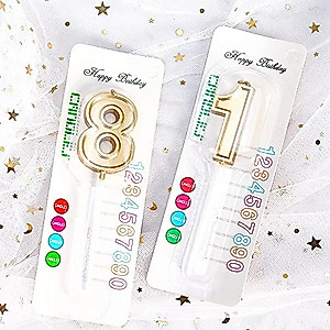 29th Birthday Candles Cake Numeral Candles Happy Birthday Cake Candles Topper Decoration for Birthday Wedding Anniversary Celebration Supplies (Gold)