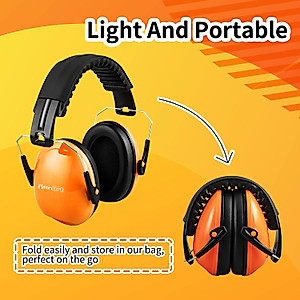 MelonArt Kids Ear Protection Earmuffs Safety Hearing Protection Headphones Noise Reduction for Autism Sensory Kids Chirldren (Mint & Pink & Orange)