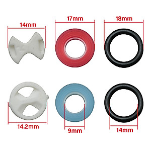 FMHXG 2Sets Copper Valve Core Ceramic Disc Kit Double Open Replacement for Cold and Hot Water Faucet Accessories