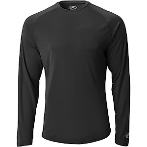 Rawlings Adult Tech Long Sleeve Shirt, Black, Small