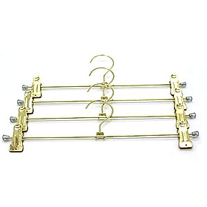 30Pack Koobay 13.7" Gold Shiny Metal Heavy Duty Clips Pants Hangers Trousers with Swivel Hook