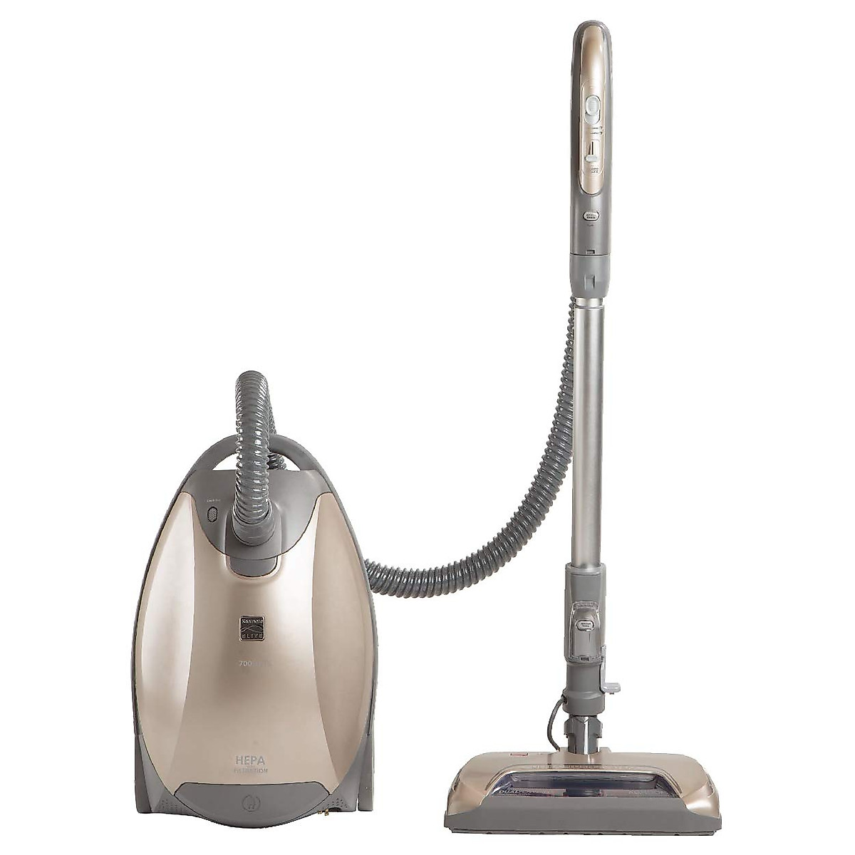 Kenmore 81714 bundle Ultra Plush Lightweight Bagged Canister Vacuum with Pet PowerMate, HEPA, Extended Telescoping Wand, Retractable Cord, and 3 Cleaning Tools, 700 series, Gold
