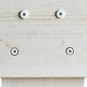 Plank+Beam Rustic Wood Queen Bed Frame, Platform Bed with Headboard, Slatted, White Wash