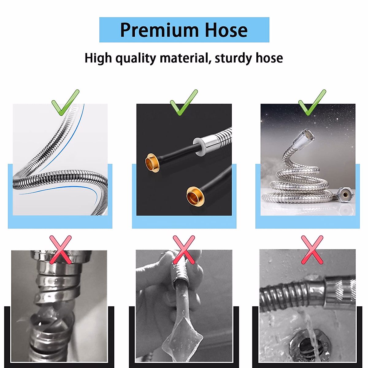 Handheld Shower Head with Hose,LONANEY Turbo Fan Shower, Detachable Shower Head, Vortex Turbocharged Shower Head, Hydro Jet Shower Head Kit for Low Water Pressure