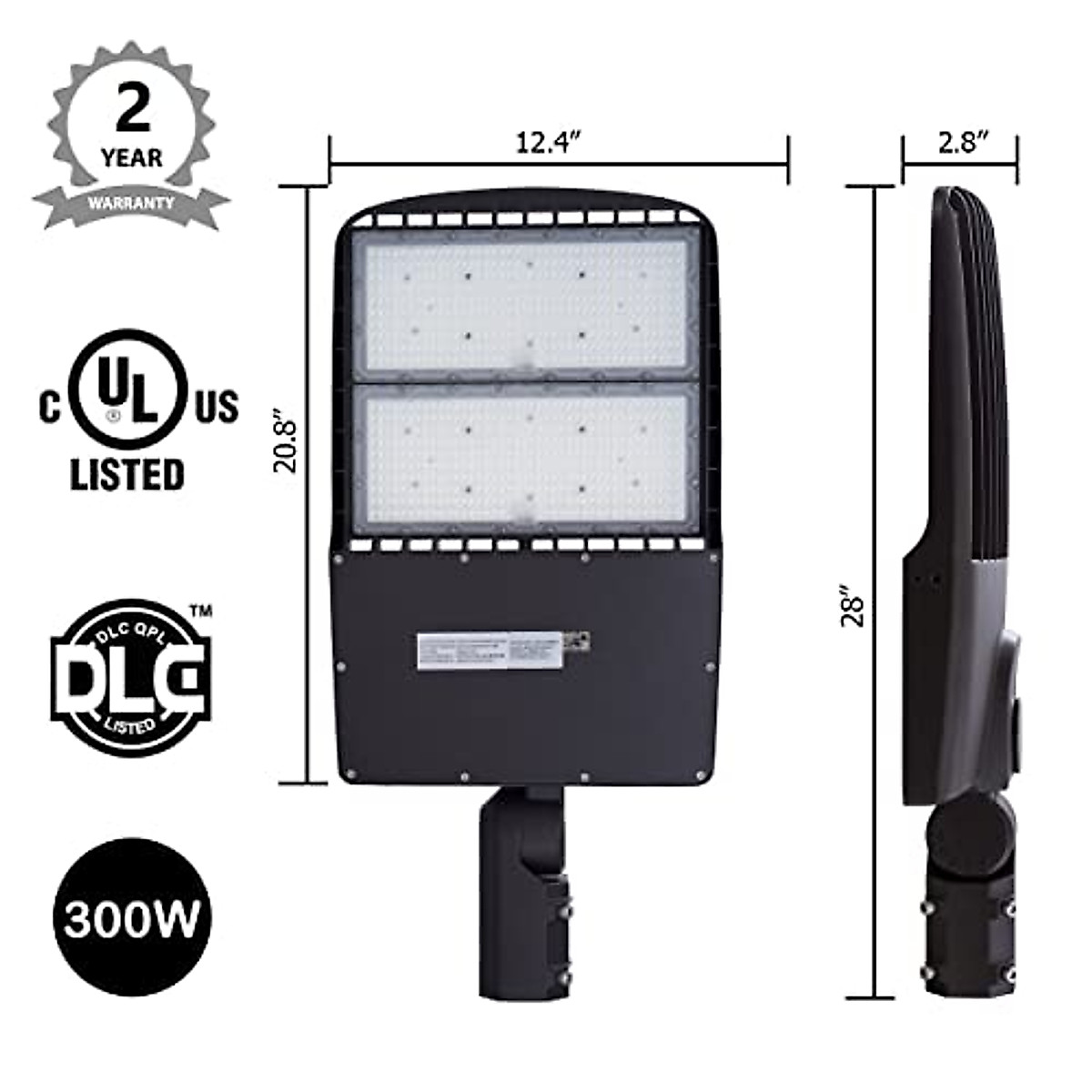 WAHADI 4 Pack 300W LED Parking Lot Lights,5700K Daylight White Shoebox Pole Light, 750W MH/HPS Replacement, Waterproof Outdoor Area Street Court Security Lighting Fixture,UL DLC Listed