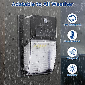 LTBLIGHT 18W Dusk to Dawn Led Wall Pack Light, 1980LM 5000K LED Outdoor Wall Light, with Dusk-to-Dawn Photocell Sensor, 60-100W HID/HPS Eqv, IP65 Waterproof Porch Patio Lighting Wall Mount -2 Pack