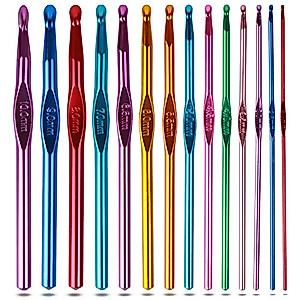 Crochet Hooks Set, Aluminum Handle Knitting Needles for Arthritic Hands, Crochet Needles for Yarn Craft, Nice Gift for Women