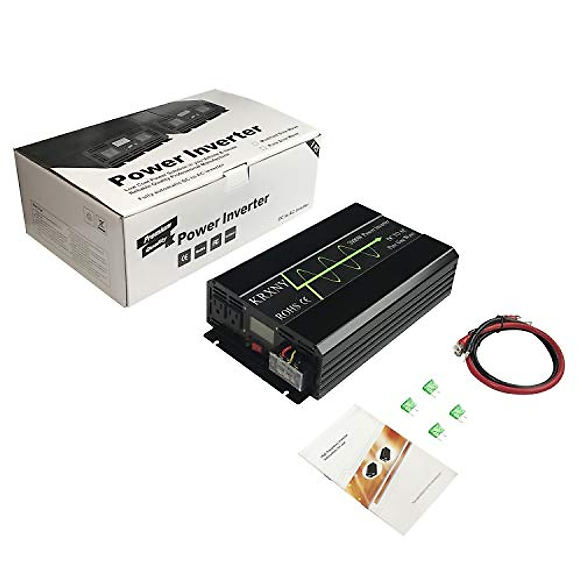 KRXNY 2000W High Efficiency Pure Sine Wave Power Inverter Converter 48V DC to 120V AC 60HZ for Off Grid Solar System