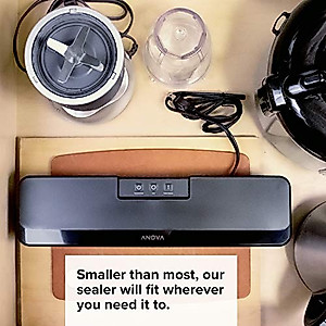 Anova Culinary ANVS01-US00 Anova Precision Vacuum Sealer, Includes 10 Precut Bags, For Sous Vide and Food Storage