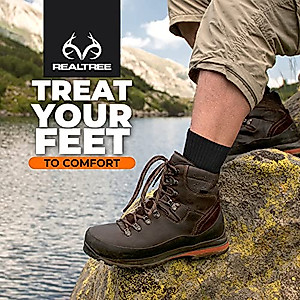 Realtree Comfort Dry Cushioned Crew Black Mens Socks Size 6-12 (Tall)