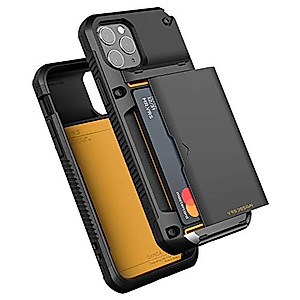 VRS DESIGN Damda Glide Pro Compatible for iPhone 11 Pro Max Case, with [4 Cards] Premium Sturdy [Semi Auto] Credit Card Holder Slot Wallet for iPhone 11 Pro Max 6.5 inch(2019) Black