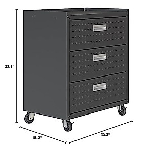 Manhattan Comfort Fortress Storage Units, Charcoal Gray