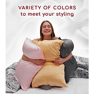 Mellanni Pure Silk Throw Pillowcase - Perfect for Hair and Skin, Preventing Wrinkles - Easy Care - Naturally Cooling Silk Pillow Cover with Hidden Zipper (Throw, White)