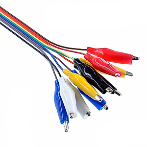 Oiyagai 10PCS 2 in 1 Alligator Clip to Dupont Wire 10pin 30cm Male, Crocodile Clip to Jumper Wire 10pin 30cm Male for Test Lead Arduino/Raspberry Pi/Orange Pi