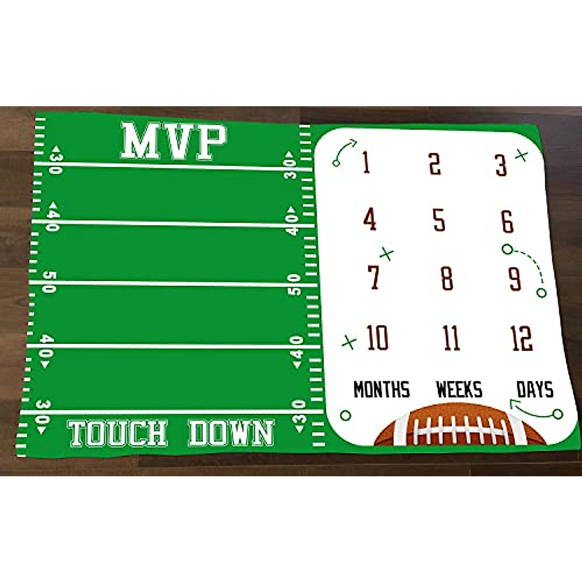 LYLYCTY Baby Monthly Milestone Blanket Football Sports Months Blanket for Toddler Photography Background Prop 60"x40" BTLSLY49