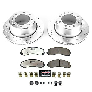 Power Stop K8637-36 Z36 Truck & Tow Rear Brake Kit-Brake Rotors & Carbon Ceramic Brake Pads For Ram 3500 2019-2022 [Model Specific]