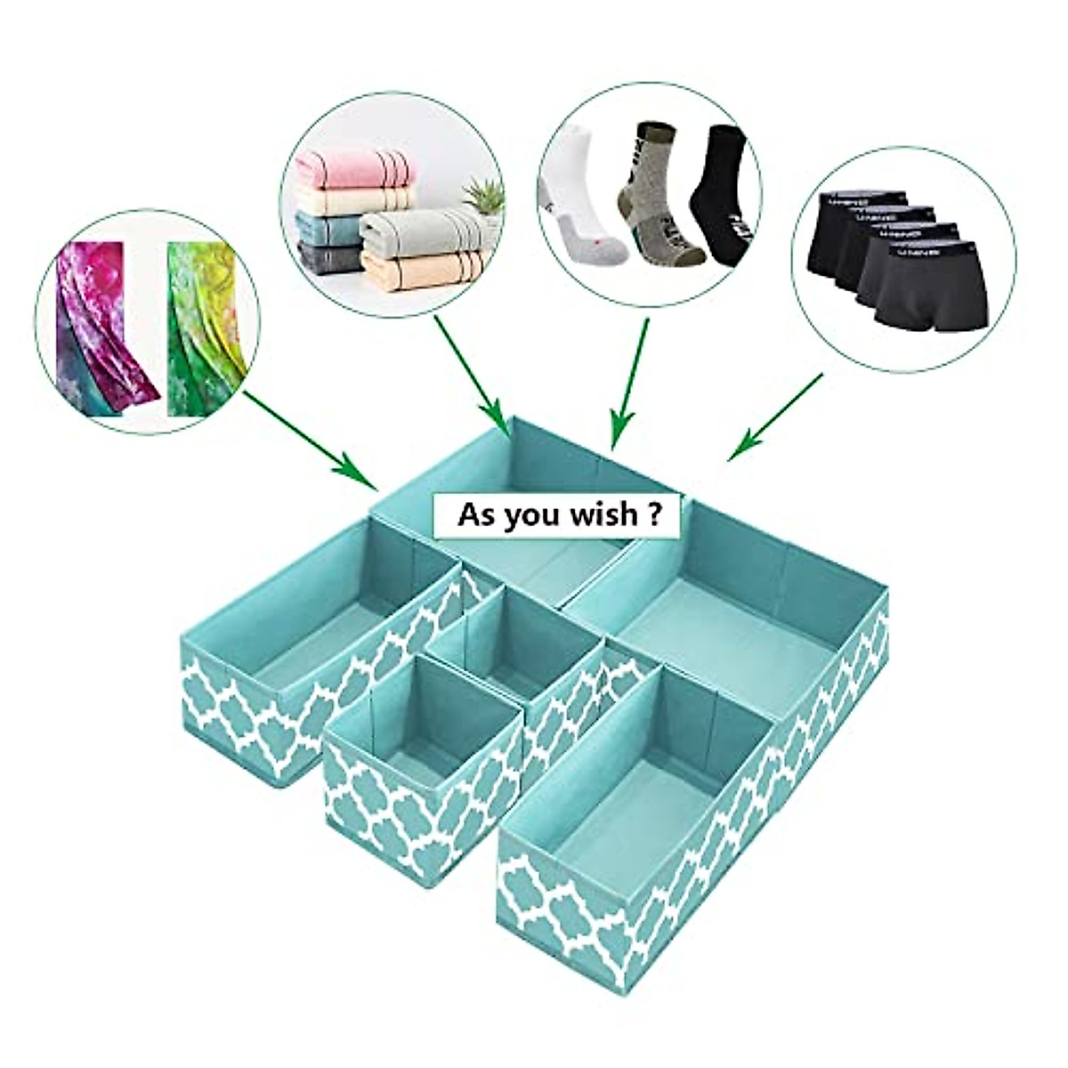 Cube Storage Bins 11x11 inches and Clothes Drawer Organizer(Blue)