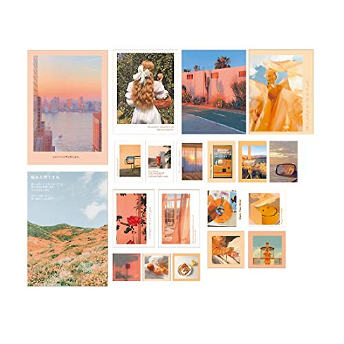 ANIUHL Wall Collage Kit Aesthetic Art Pictures Small Posters Prints for Bedroom Dorm Decor, Include 48pcs Self-adhesive Dots(Set of 40)