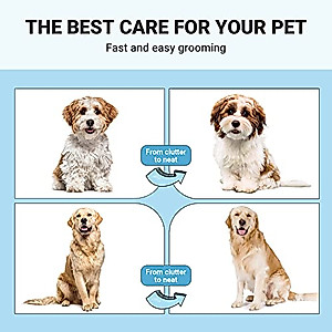 MIU COLOR Pet Grooming Brush, 2 Sided Undercoat Rake for Dogs & Cats, Professional Deshedding Brush and Dematting Tool, Effective Removing Knots, Mats, Tangles for Cats, Dogs, Extra Wide