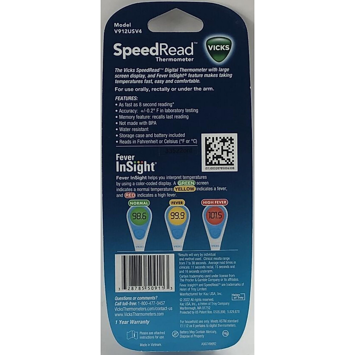 Vicks SpeedRead Digital Thermometer [V912US] 1 Each (Pack of 2)