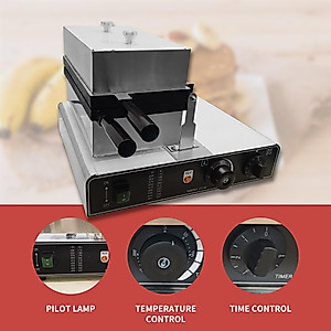 Generic Yovtekc 2PCS Open Mouth Bear Shaped Waffle Maker, Electric Ice Cream Bear Waffle Maker, Commercial Waffle Maker Machine for Restaurant Snack Bar, Non-Stick Inner 1600W 110V, 35*41*32cm