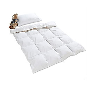 OMANIET Baby/Toddler White Down Comforter, All Season Lightweight Blanket Duvet Insert for Kids Crib Bedding, Machine Washable, Soft Cotton Shell, White, 41x48 Inches