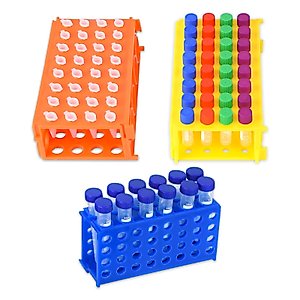 Plastic lab Test Tube Rack lab Tube Holder centrifuge Tube Rack Laboratory Multifunctional Stand Storage (3 Color, 3units 6.73InchX3.74InchX1.96Inch)