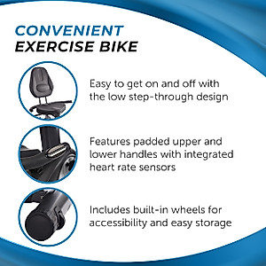 Stamina Elite Total Body Recumbent Bike with Arm Workout - Recumbent Cross Trainer with Smart Workout App for Home Workout - Up to 250 lbs Weight Capacity