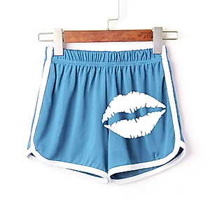 Shakumy Women Print Elastic Waist Workout Sport Yoga Shorts Casual Summer Stretch Running Athletic Lounge Shorts Hot Pants