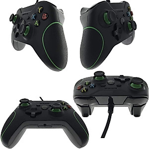 Wired Controller for Xbox One, Upgraded Game Controller Compatible with Xbox One/X/S/and PC(Black 1)