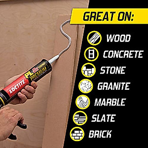 Loctite PL Premium Fast Grab Polyurethane Construction Adhesive, 10 fl oz, 1, Cartridge