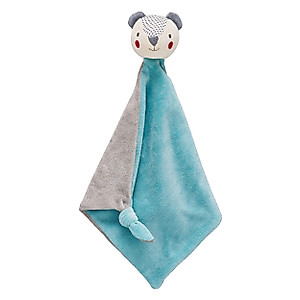 Petit Collage Organic Cotton Baby Blanket, Blue Bear - 100% Organic Soft Cotton, Cuddly Toy, 14.25” x 18”, Newborn to Toddler