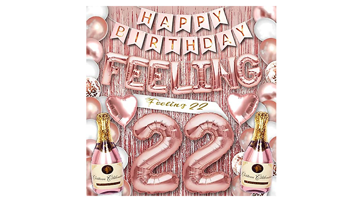 PartyForever 22nd Birthday Decorations in Rose Gold | Celebrate in Style