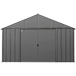 Arrow Sheds Classic 12' x 12' Outdoor Padlockable Steel Storage Shed Building, Charcoal