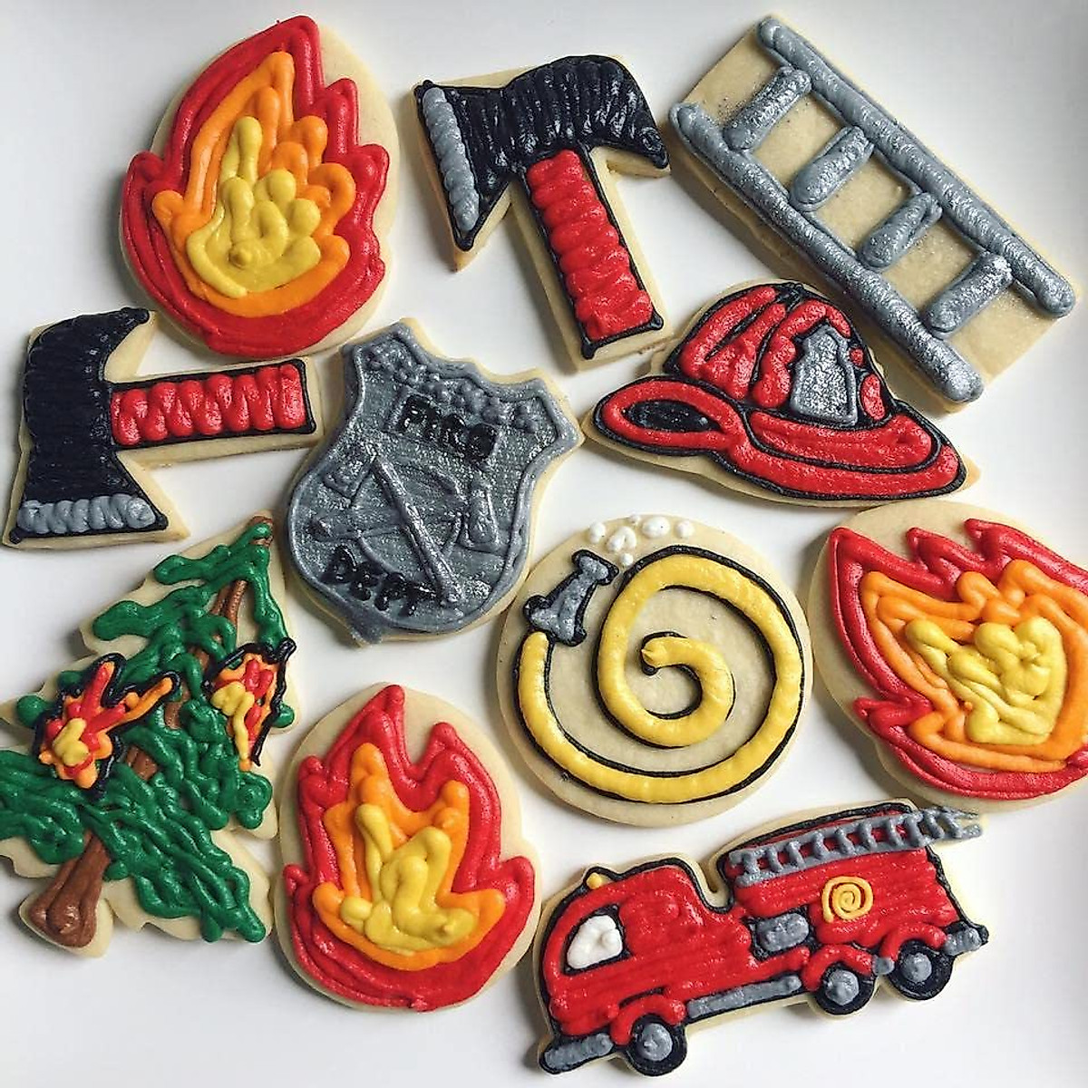 Fire Department Station Cookie Cutter 10 Piece Set from The Cookie Cutter Shop – Tin Plated Steel Cookie Cutters