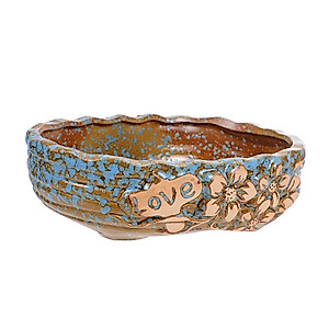 YARNOW 1pc Love with Office for Porcelain Cactus Planters Simple Bonsai Drainage Flowerpot Floral Shallow Glazed Adornment Garden Large Ceramic Vintage Gift Chic Style Succulent Hole
