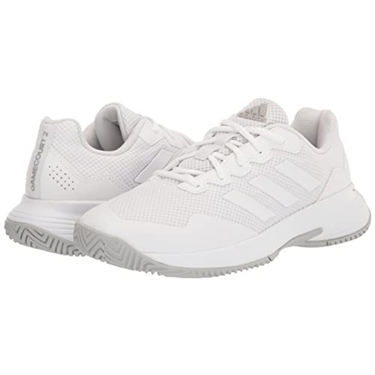adidas Women's GameCourt 2 Tennis Shoe, White/White/Grey, 9.5