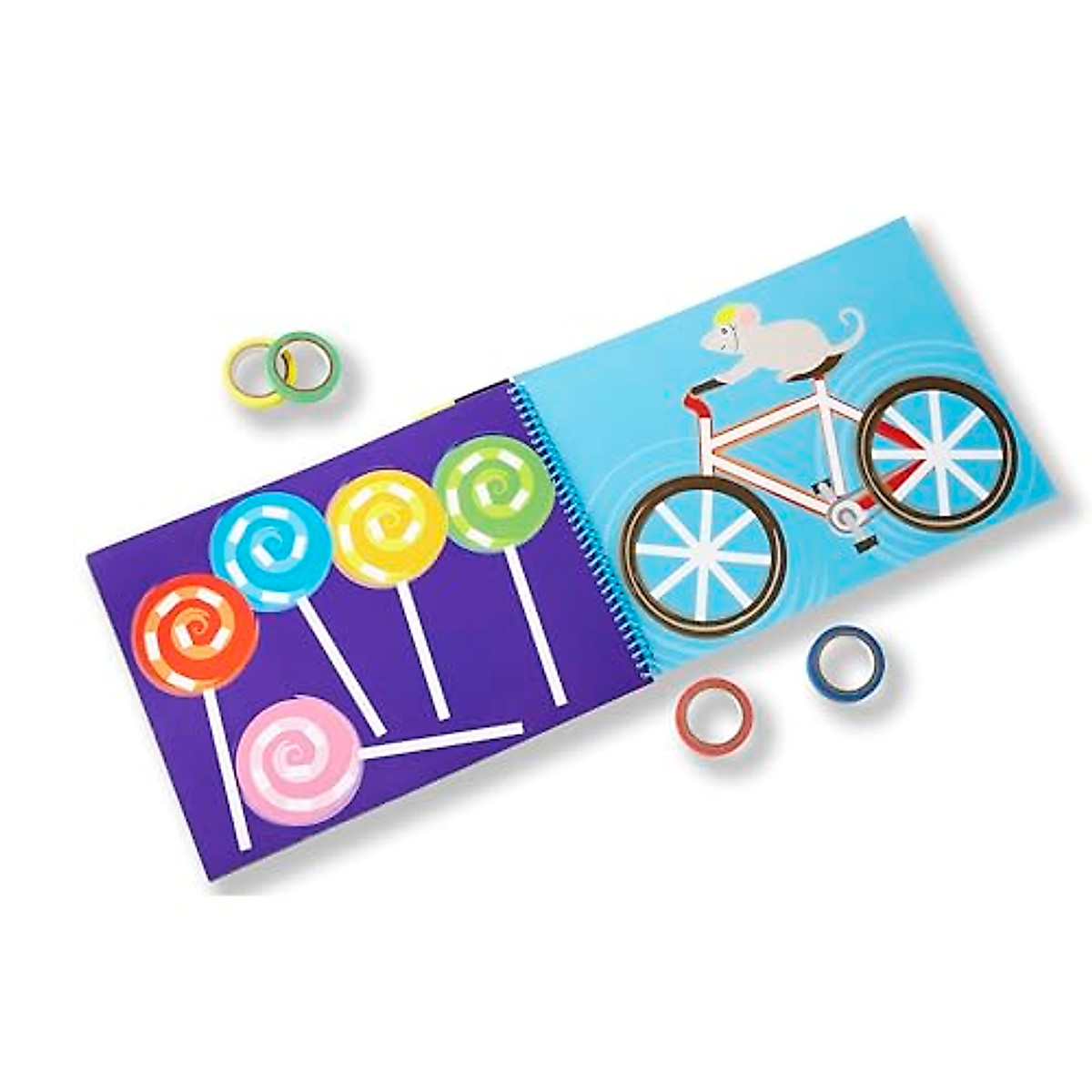 Melissa & Doug Tape Activity Book: 4 Rolls of Easy-Tear Tape and 20 Reusable Scenes