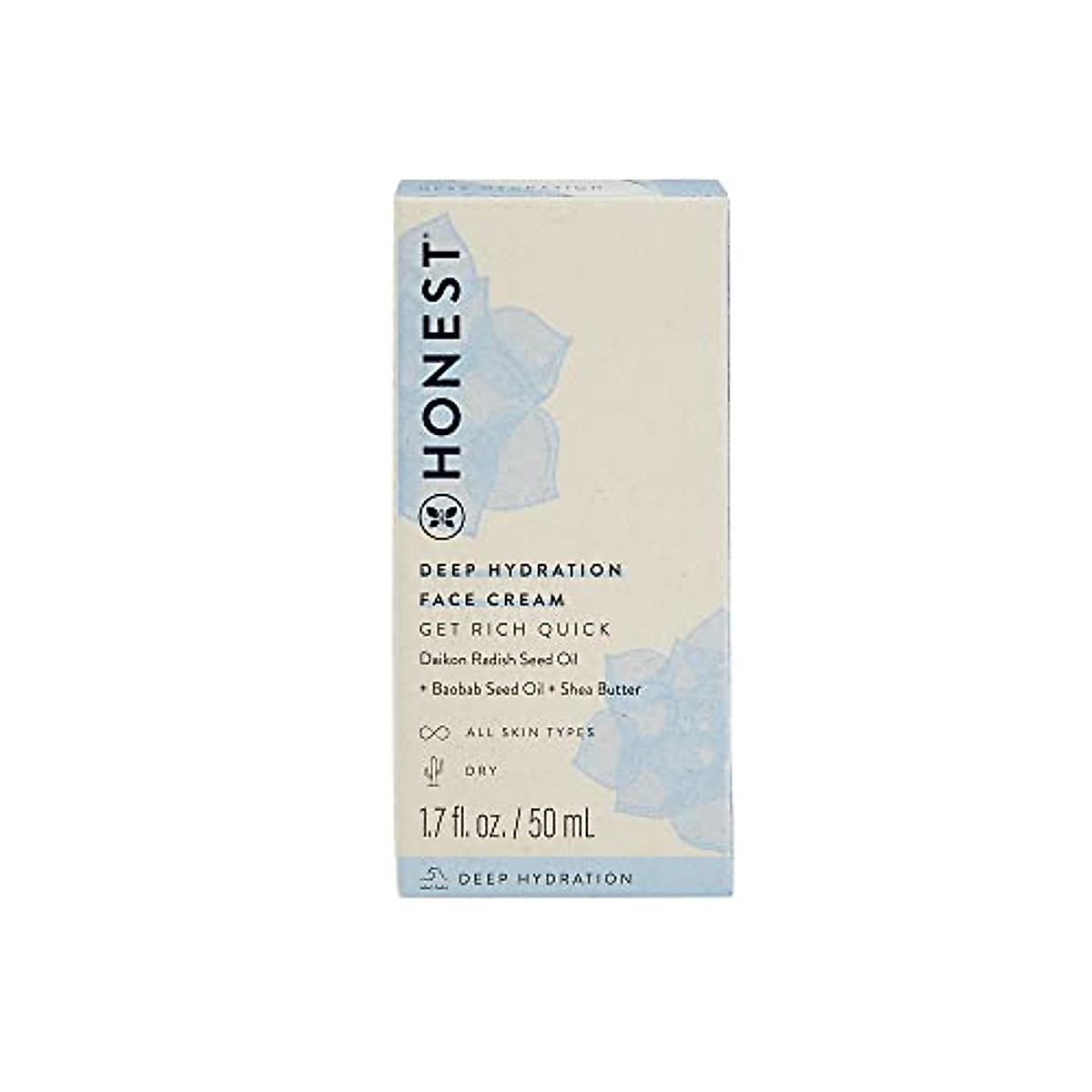 Honest Beauty Deep Hydration Face Cream with Baobab Seed Oil & Shea Butter | Hypoallergenic + Dermatologist Tested Non-comedogenic & Cruelty free|1.69 fl. oz.