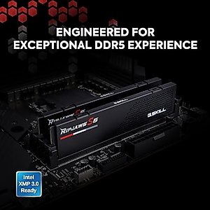 G.SKILL Ripjaws S5 Series (Intel XMP 3.0) DDR5 RAM 32GB (2x16GB) 5600MT/s CL36-36-36-89 1.20V Desktop Computer Memory UDIMM - Matte Black (F5-5600J3636C16GA2-RS5K)